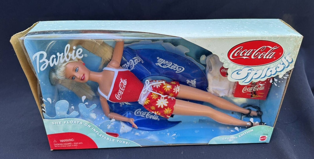 New Coca Cola Splash Barbie Doll Special Edition Inflatable Tube Mattel