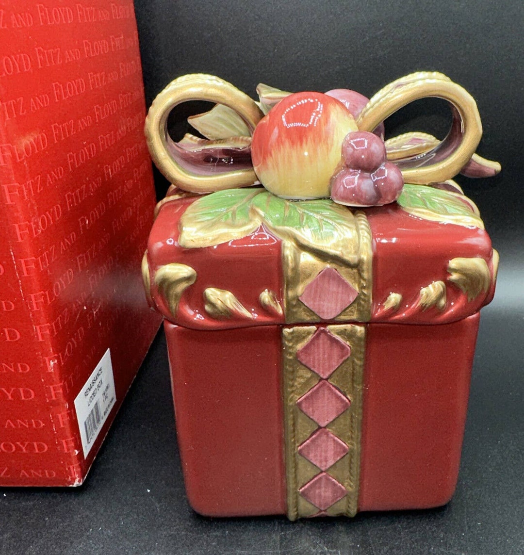 Fitz and Floyd Classics Renaissance Fruits Lidded Trinket Candy Box ...