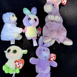 TY Beanie Babies Lot 5 EASTER Bunnies Lamb Basket Beanies & More - Etsy