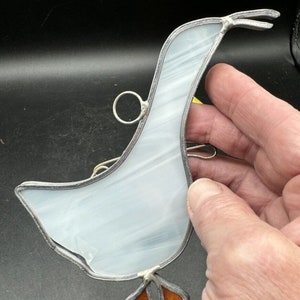 Stained Glass Hanging Sun Catcher White Goose Duck! so Pretty! Handmade ...
