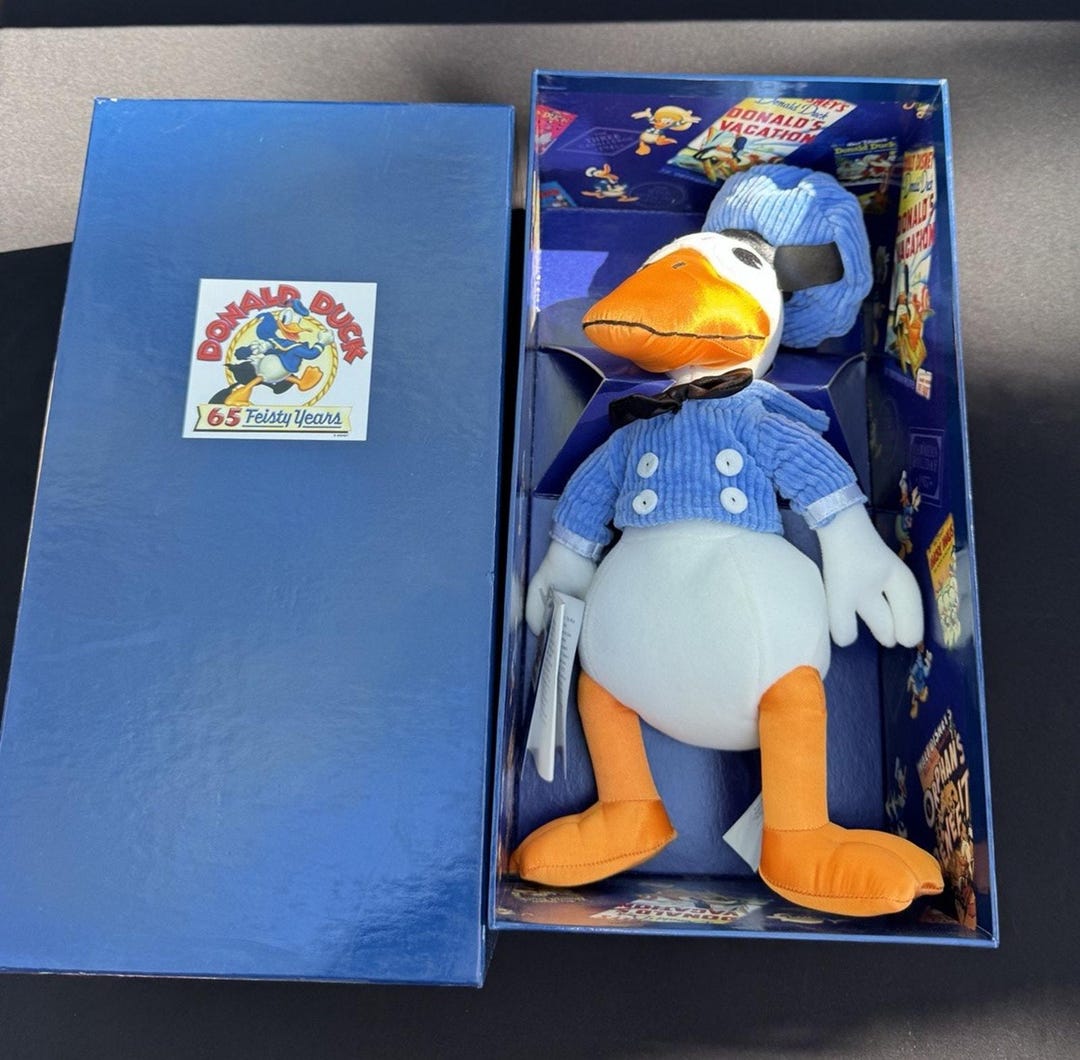 Rare 1999 Disney Store Donald Duck 65 Feisty Years Plush Retro ...