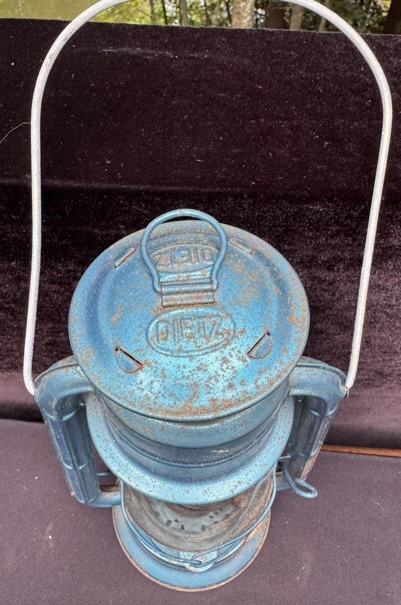 12” Vintage 1970’s Blue DIETZ Cold Blast Lantern Marked Kmart Hong Kong ...