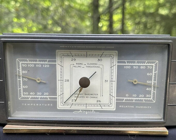Art Deco Airguide Weather Station Barometer Temp Humity Desktop ...