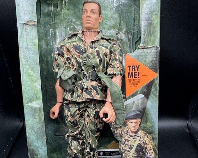 GI Joe 12” Vietnam War Jungle Recon Figure Machete Chopping Open Box as ...