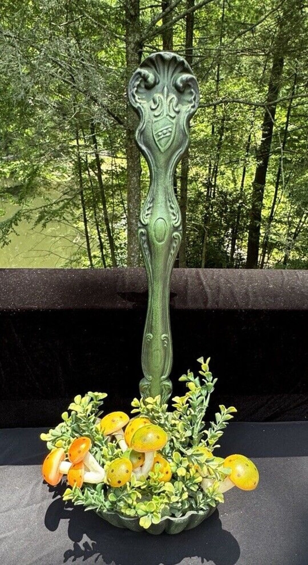 Vintage 1960's Cast Metal Large 27” Decorative Wall Ladle W/ Mushrooms ...