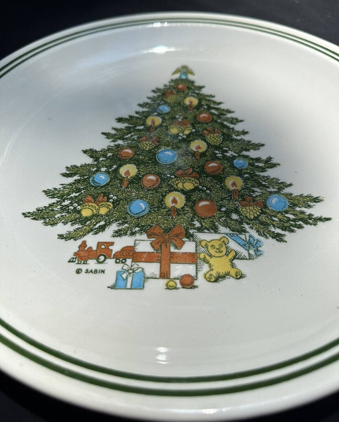 Vintage Christmas by Carlton Cake Plate Japan 1986 Tree Holiday 11 1/4 ...