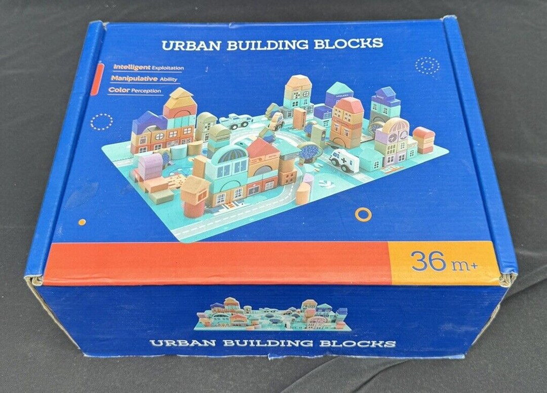 Urban Building Blocks Montessori Style Toddler Car Rolling City Blocks ...
