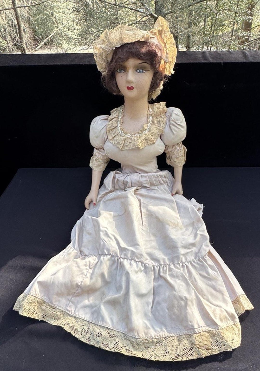 Antique 1920's Boudoir Bed Doll 28" Composition Hand Painted *poor ...
