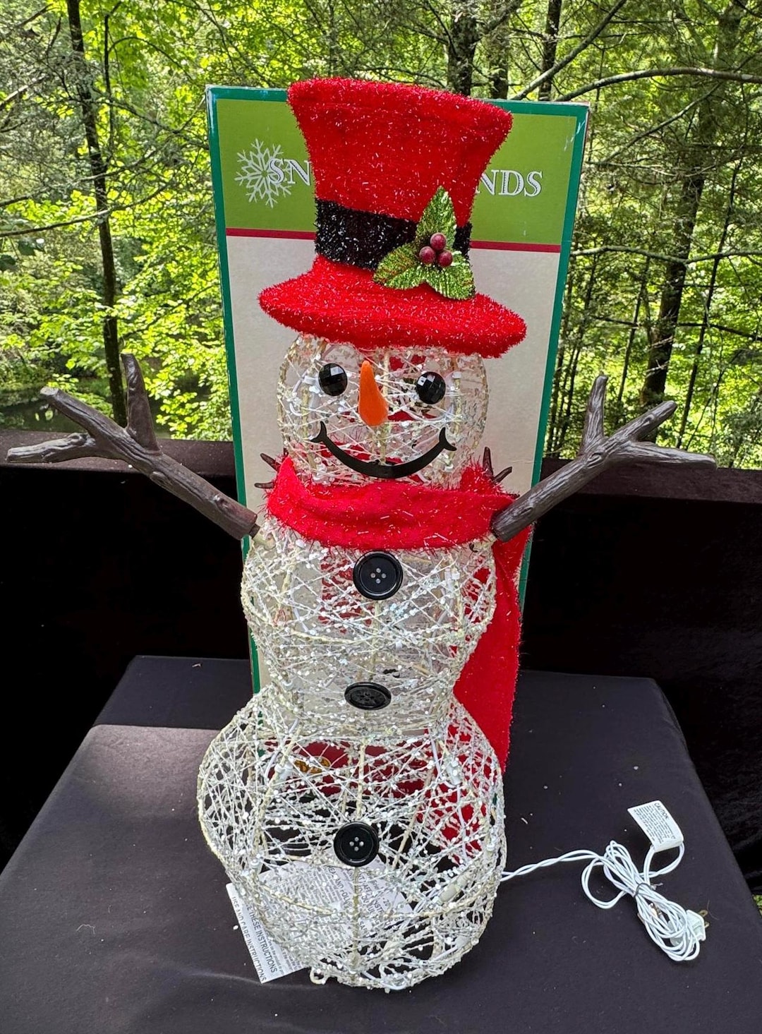 Vintage Cracker Barrel Snow Friends 26" Lighted Christmas Snowman Yard ...