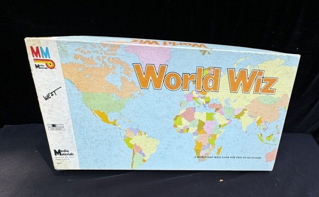 RARE World Wiz Map Game Skills Milton Bradley 1979 in Original Box ...