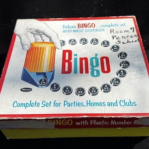 Vintage 1957 Whitman Deluxe Bingo Complete Set With Magic Dispenser ...