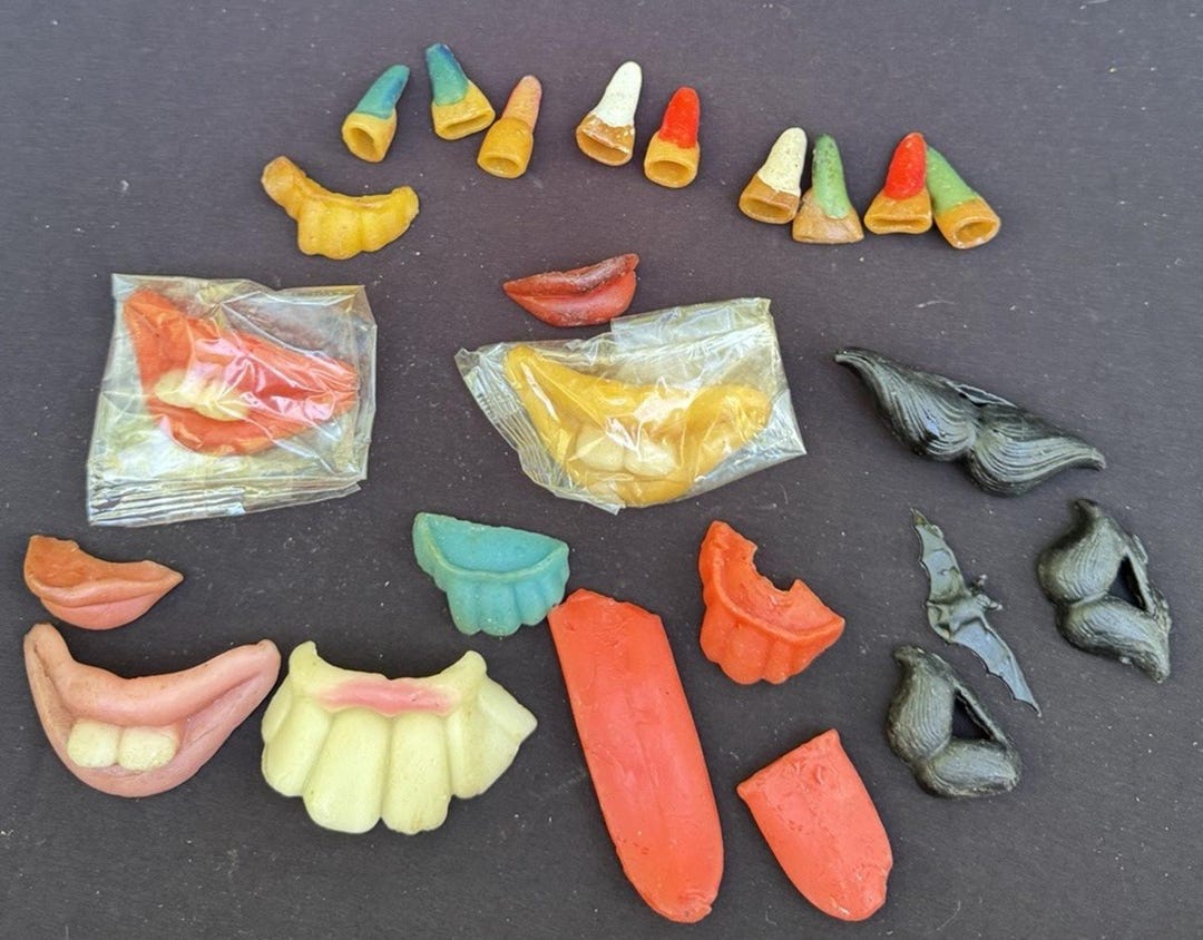 Rare 1970’s Vintage Toy Wax Body Parts Teeth Lips and Witch Fingers ...
