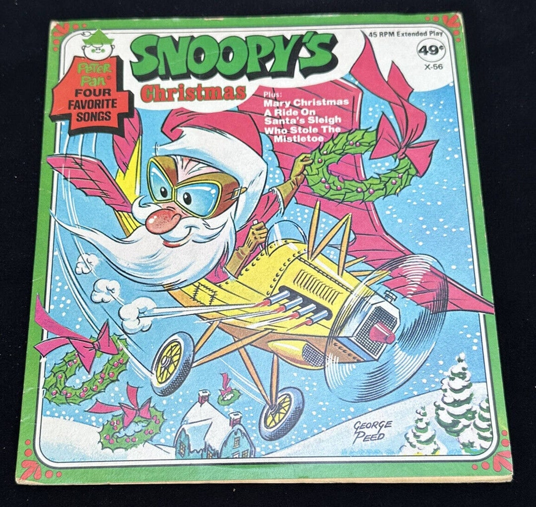 Snoopy's Christmas EP Record Peter Pan Records 45 RPM 4 Songs George ...