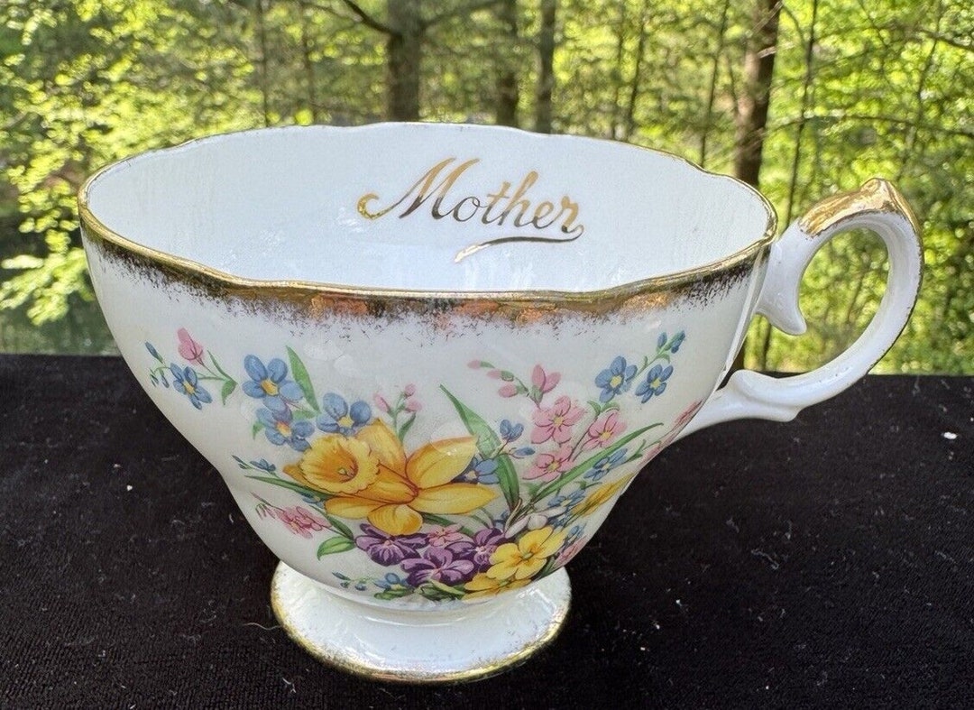Vintage Queen Anne Mother Floral Fine Bone China Tea Cup Beautiful ...