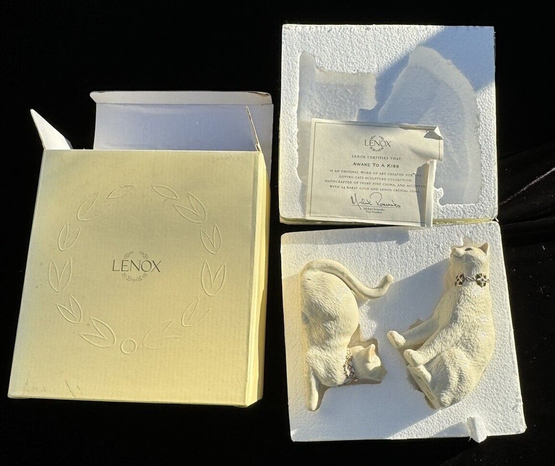 Lenox Awake to A Kiss Loving Cats Sculpture Collection Accented With 24 ...