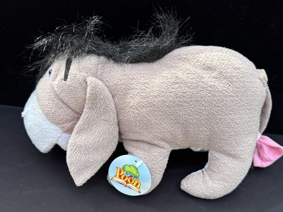 New Disney Store Eeyore Gray Book of Pooh Plush Toy 12" RARE ...