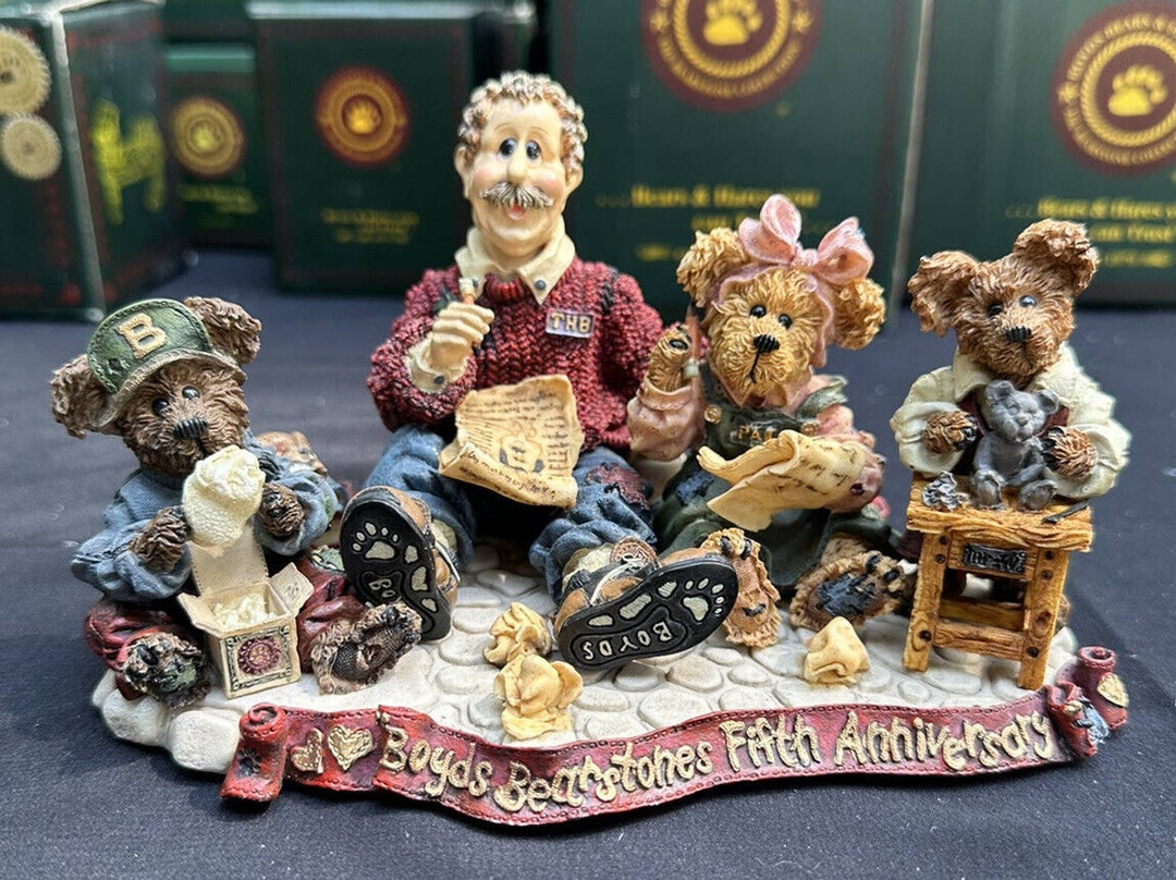 Boyds Bears & Friends Bearstones 5th Anniversary 1998 Limited Edition ...