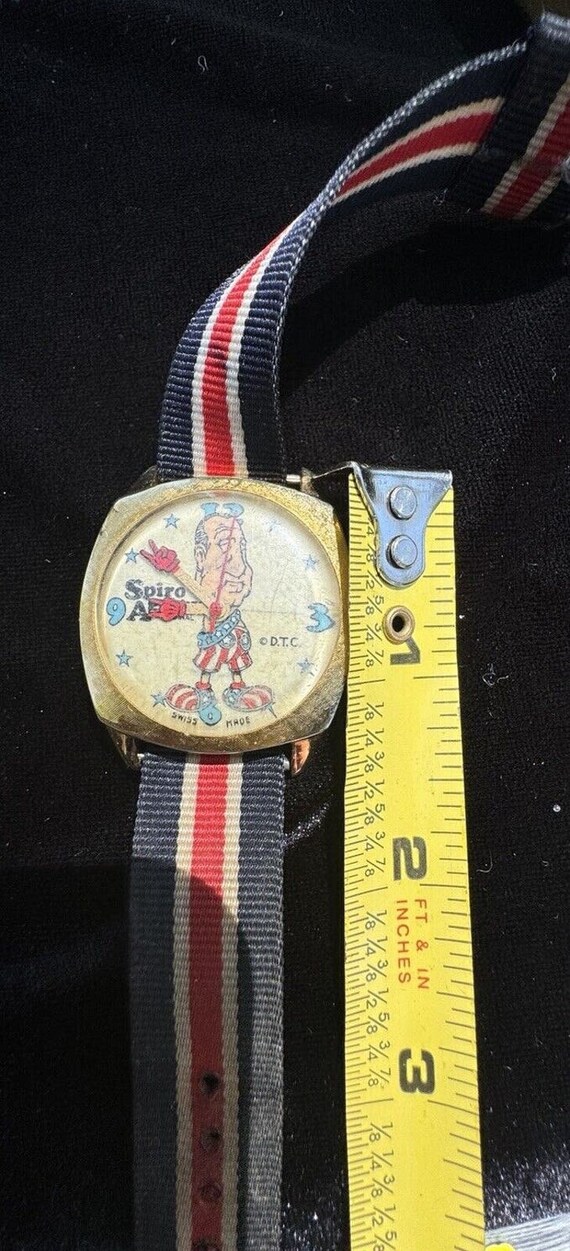 1970s DTC Spiro Agnew Swiss Political Cartoon Watch &… - Gem