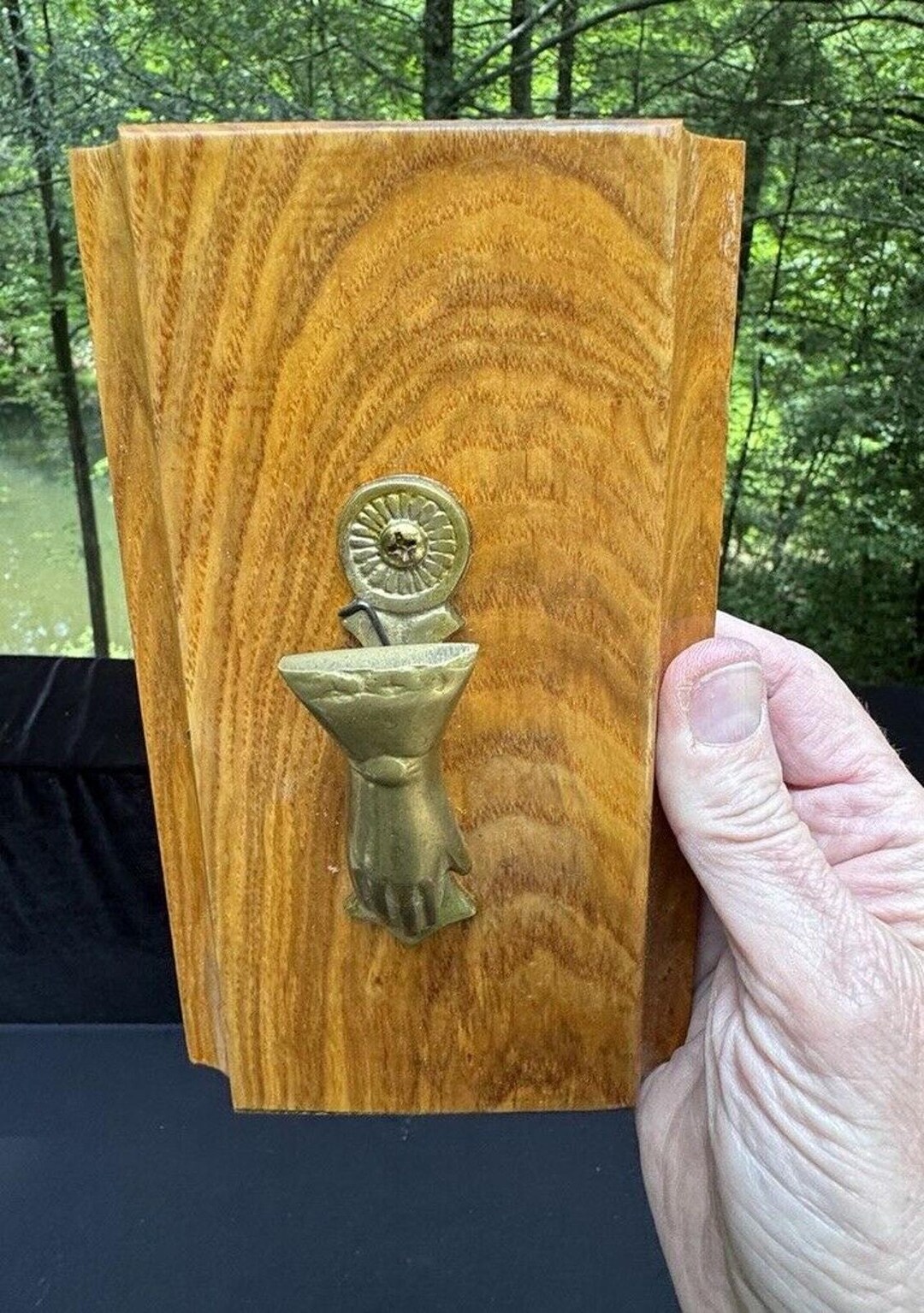 Vintage Hanging Solid Brass Victorian Style Clamp Clip Hand Shaped on ...