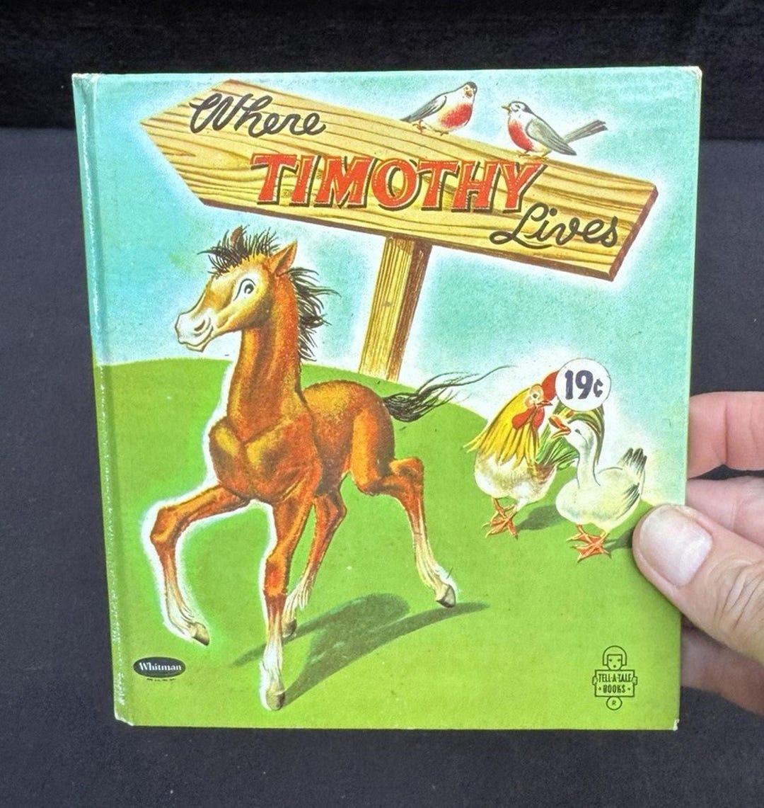 1958 Where Timothy Lives Tell-a-tale Book Whitman Wright Frost Horse - Etsy