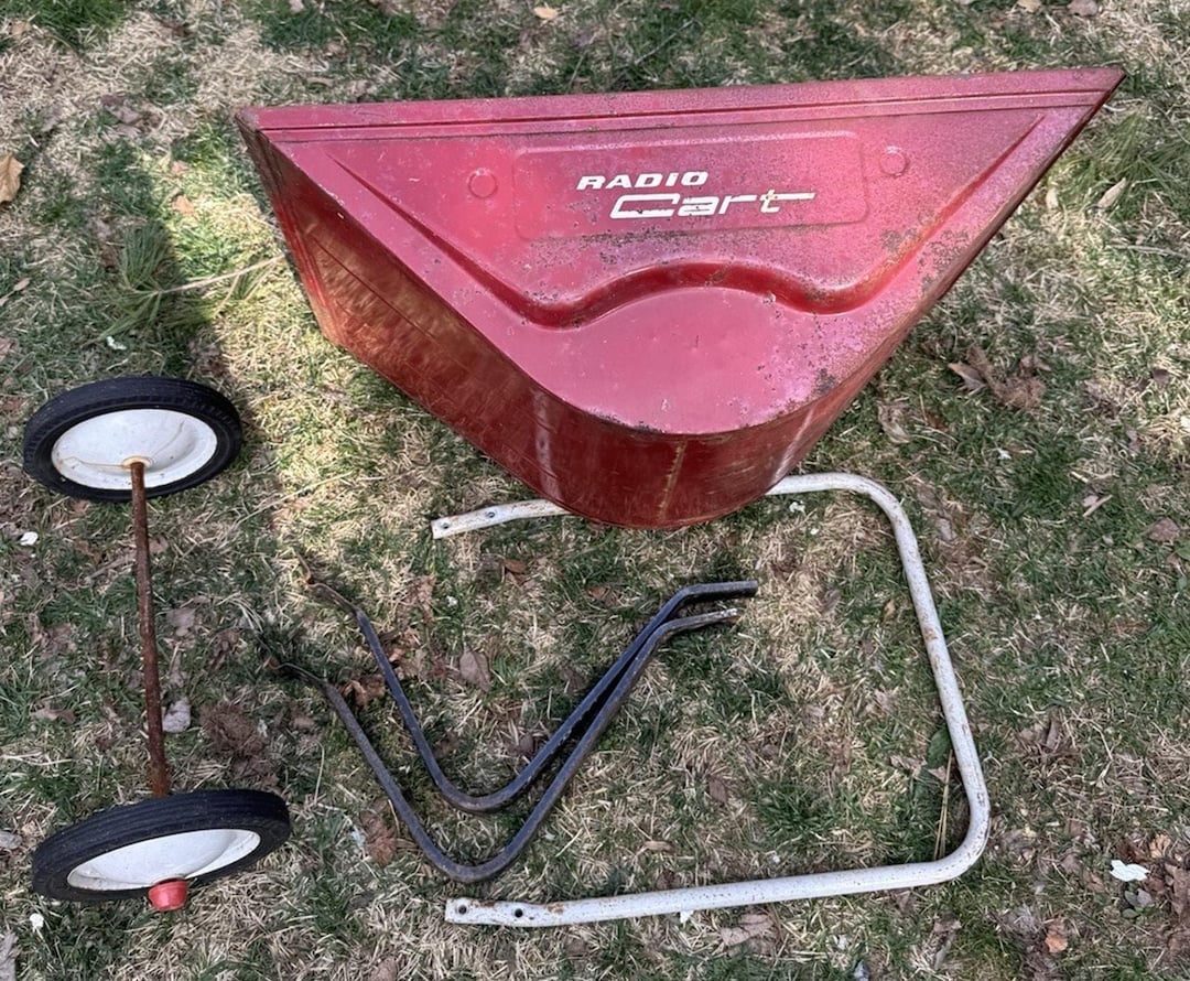 Vintage Metal Radio Cart Radio Flyer Rolling Garden Wheelbarrow Red - Etsy
