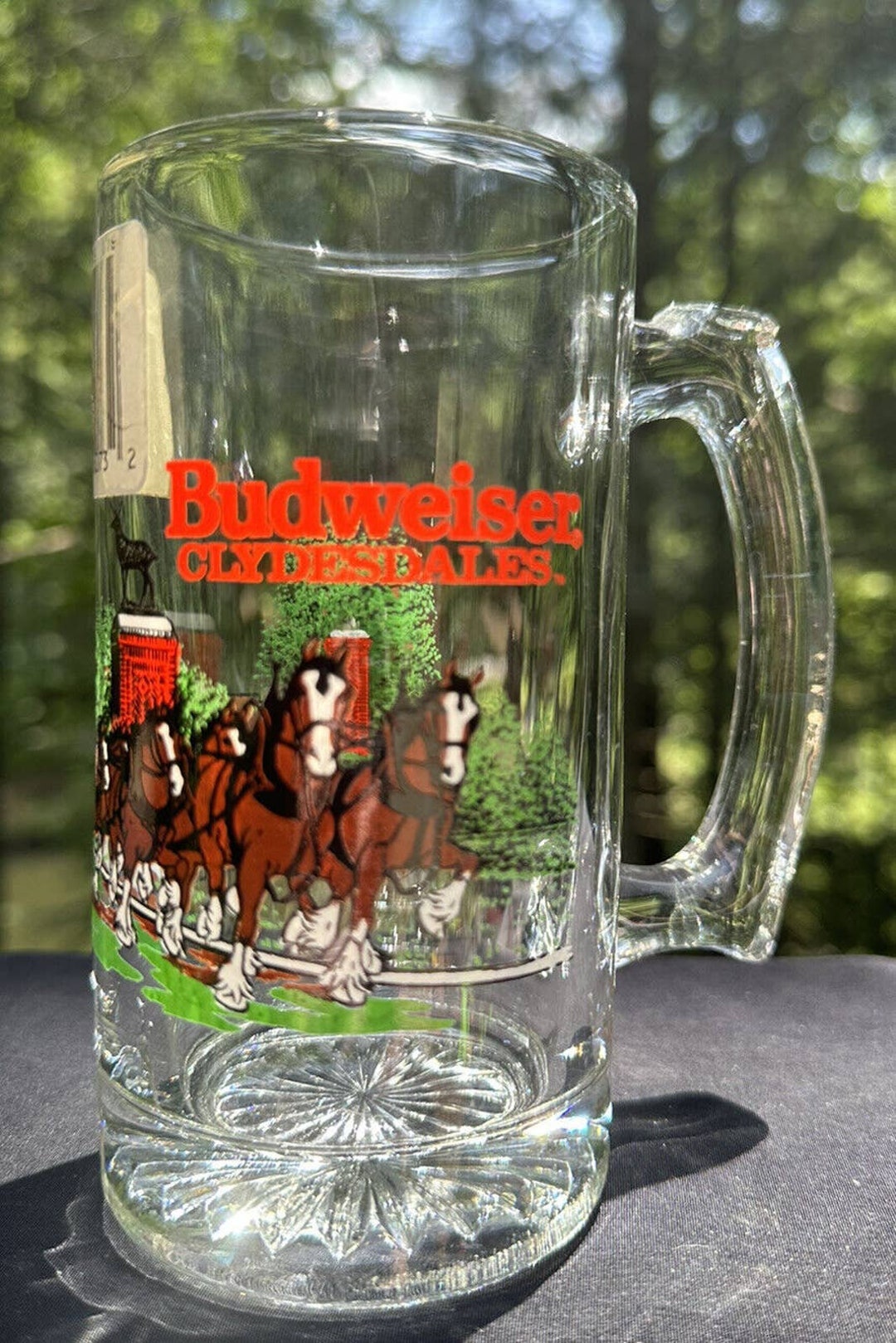 1991 Official BUDWEISER CLYDESDALES GLASS Beer Mug With Tag - Etsy