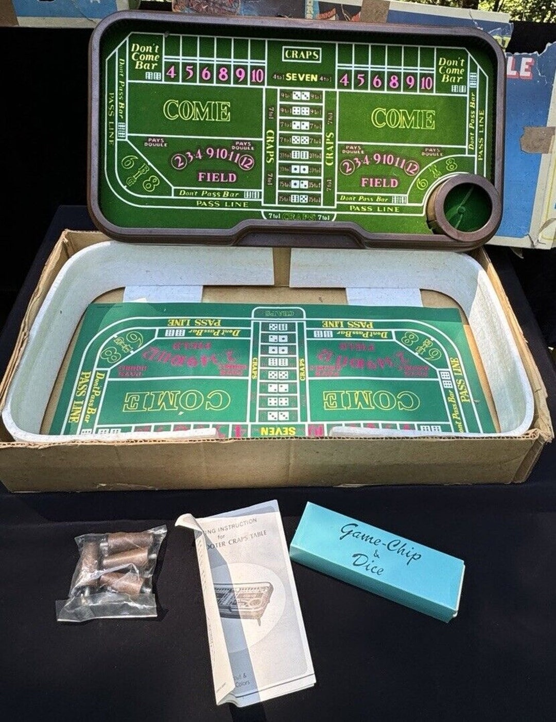 Vintage Waco Auto-shooter Craps Table Automatic Dice Roller Complete ...