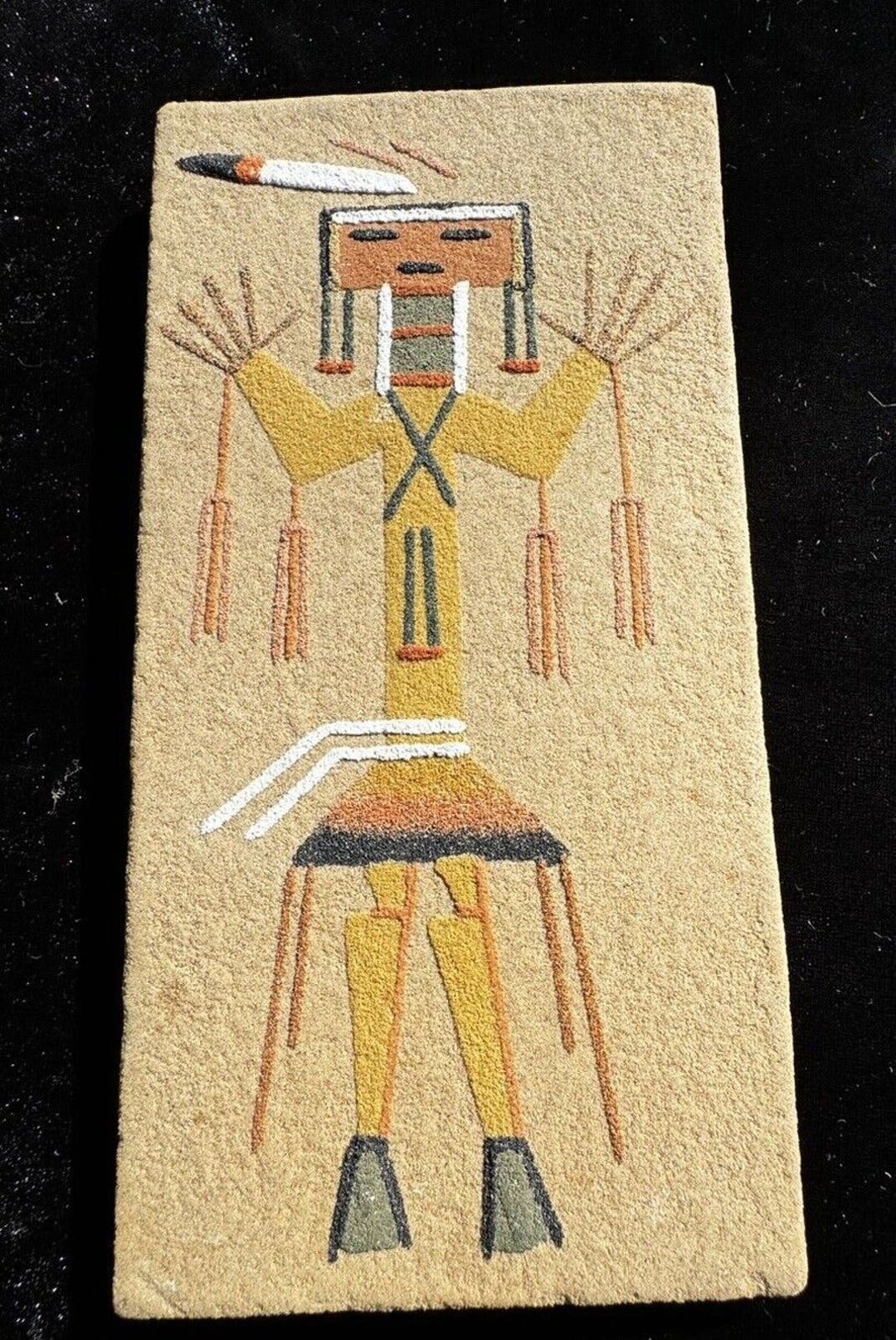 Native American Indian NAVAJO KACHINA HEALING God Sand Art Wall Plaque ...