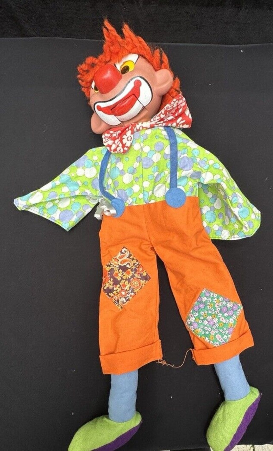 VTG Pelham Puppet Ventriloquist Rod Movement Red Haired Clown 26 Long ...