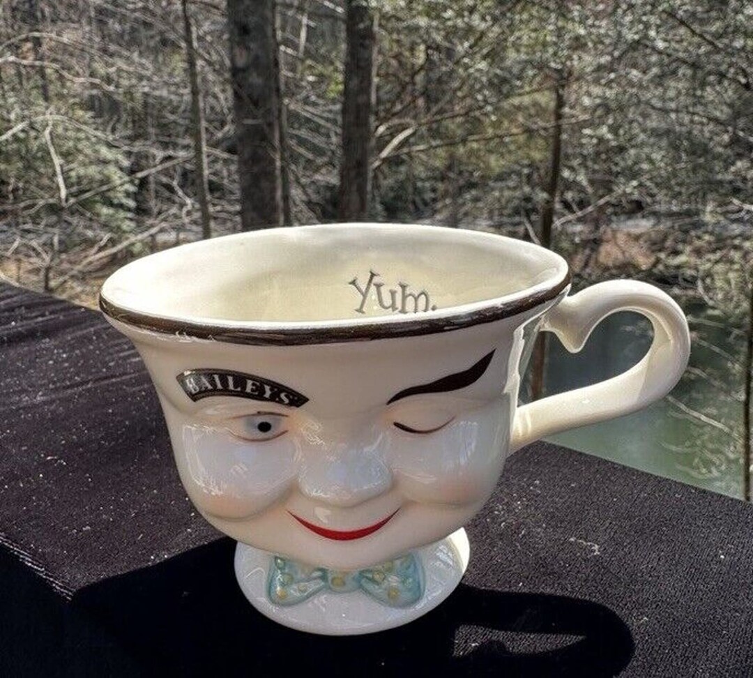 Vintage 1996 Bailey's Mr. Yum Winking Face Coffee Mug Cups LIMITED ...