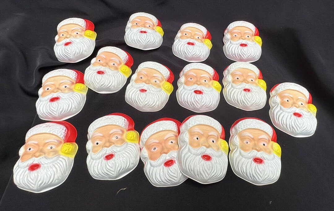 15 Adorable Vintage Plastic Santa Face Plaque Cake Decor Pieces S18 - Etsy