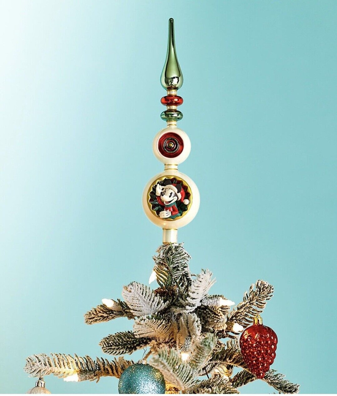 Disney Theme Parks Vintage Shiny Brite Style Mickey Minnie Ornate ...