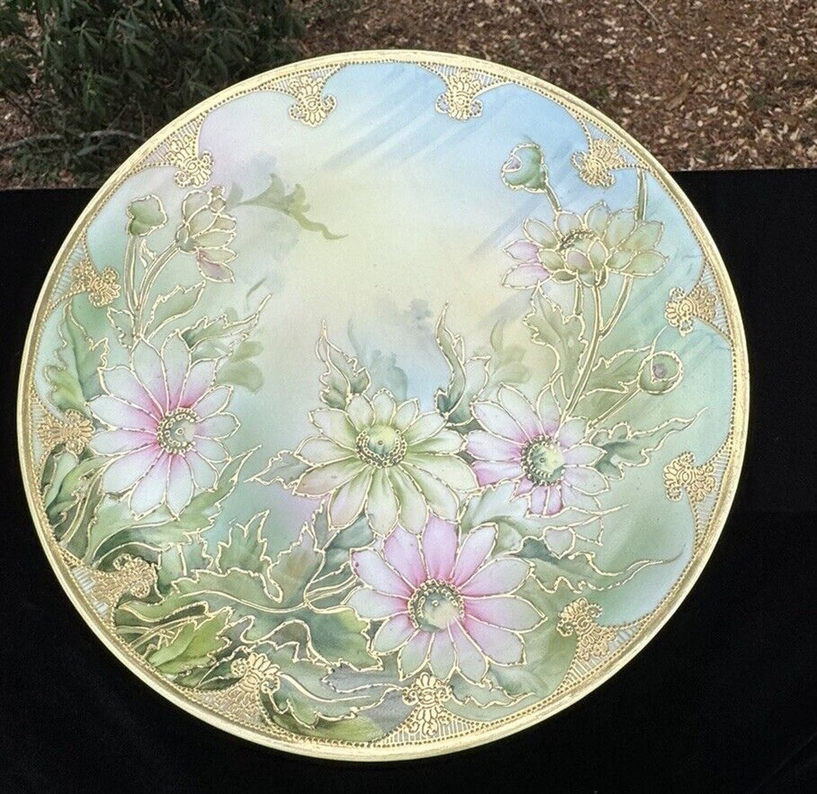 Antique 10” Morimura Gumi Hand Painted/gold Trim Nippon Plate-japan -O2 ...