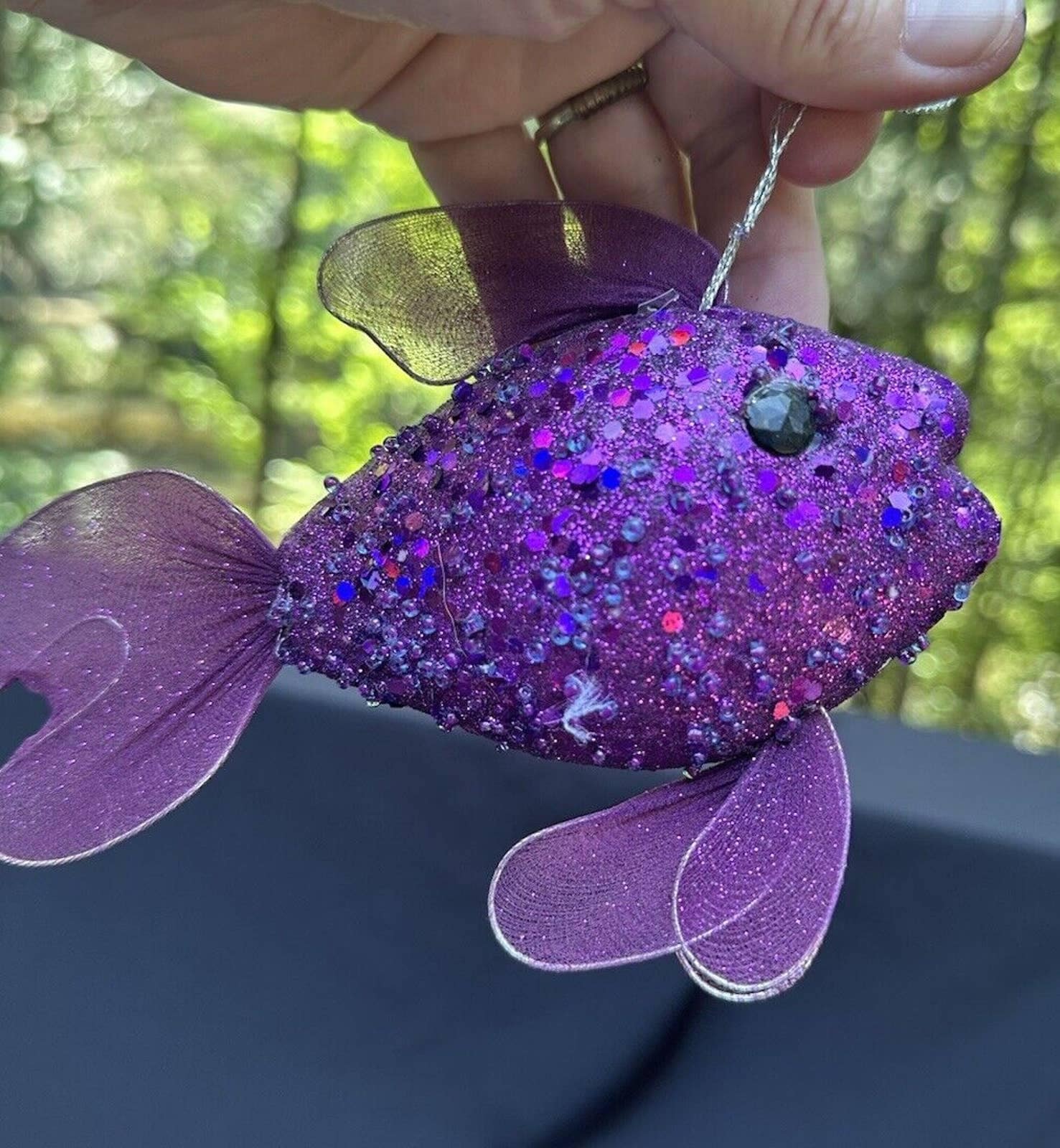 4 Cute 6 1/2” Swimming Fish Nautical Christmas Tree Ornaments Ocean ...
