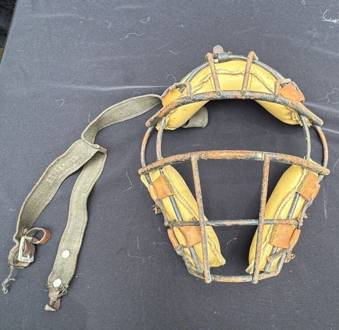 Vintage 1950’s Catchers Mask With Straps Metal Cage Full Face - Etsy