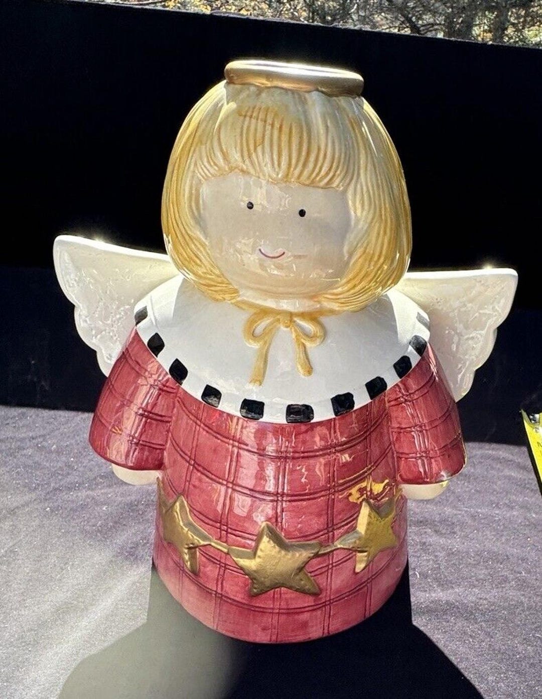 Debbie Mumm Sakura Earthenware Gathering of Angels Christmas Cookie Jar ...