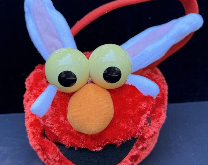 Vintage Adorable Sesame Street Elmo With Bunny Ears Easter Basket - Etsy