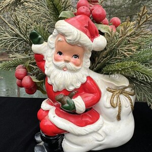 Vintage Relpo 1950s Adorable Santa With Toy Sack Planter Decor Japan - Etsy