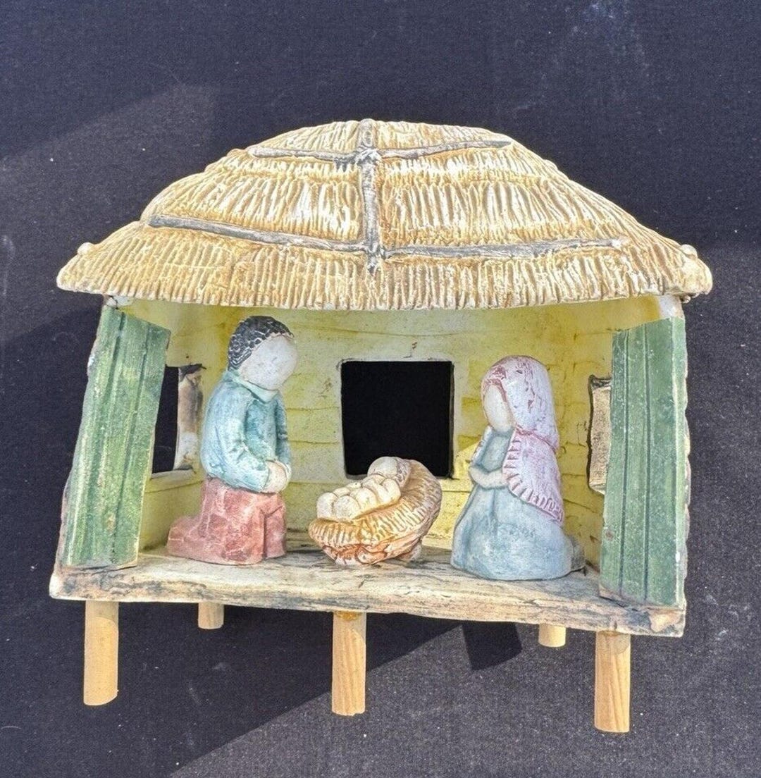 Vtg Nativity Scene Guatemala Folk Art Holy Family Christmas Signed by ...