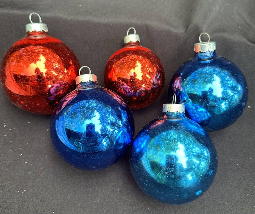 Vintage 5pc Blown Glass Rauch Christmas Tree Ornament Lot USA S1-12 - Etsy