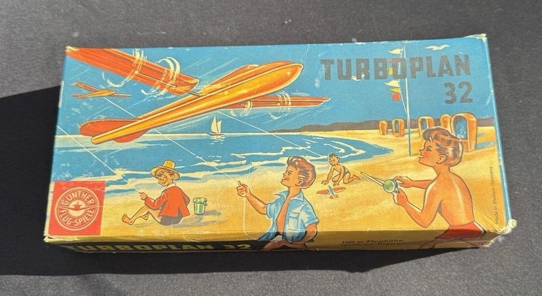 Toy Plane 1960's, Gunther Flug Spiele Turboplan 32 Complete in Box ...