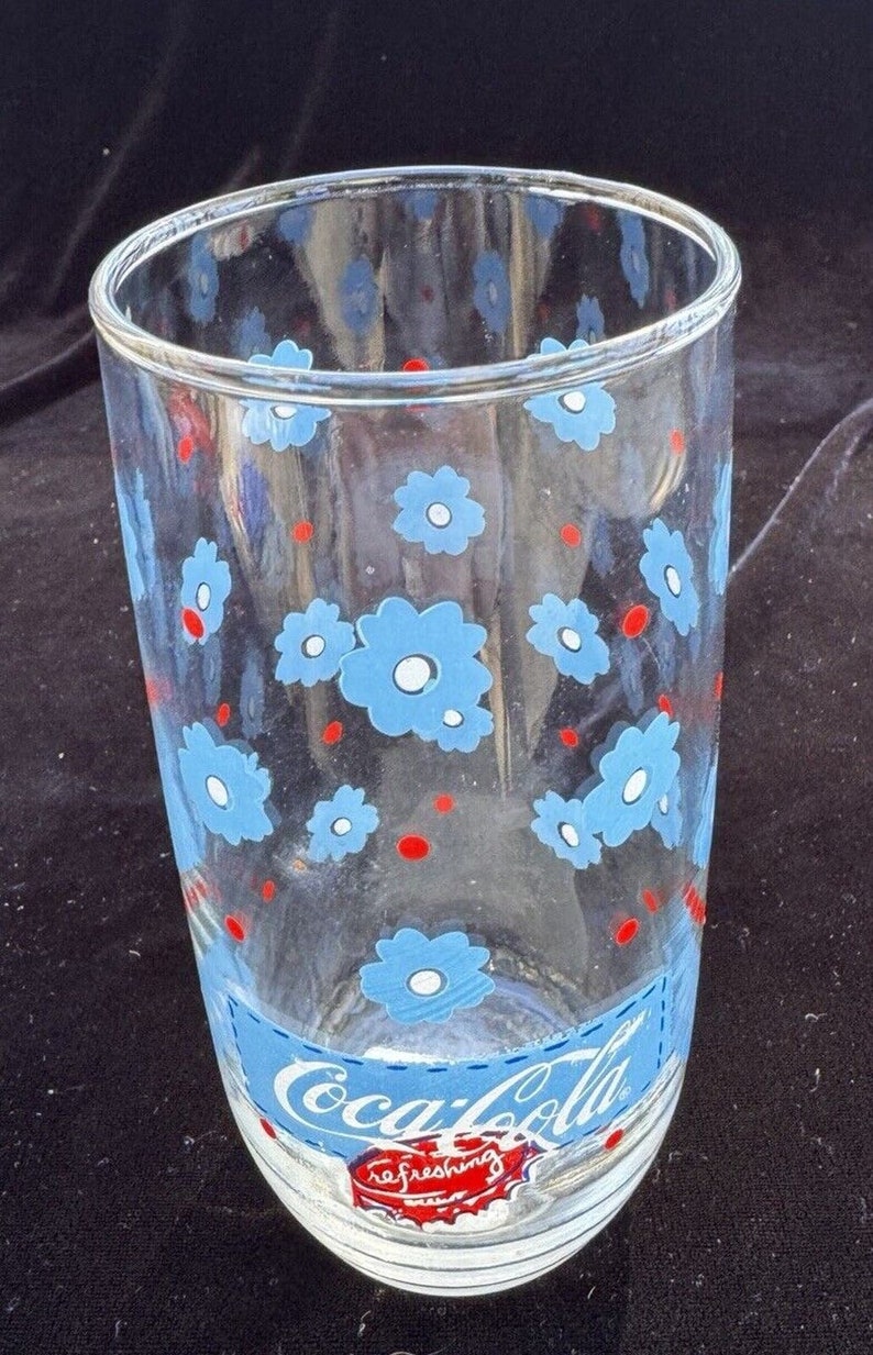 RARE Libby Coca Cola Small Blue Flowers Glass Bottle Cap Design - Etsy