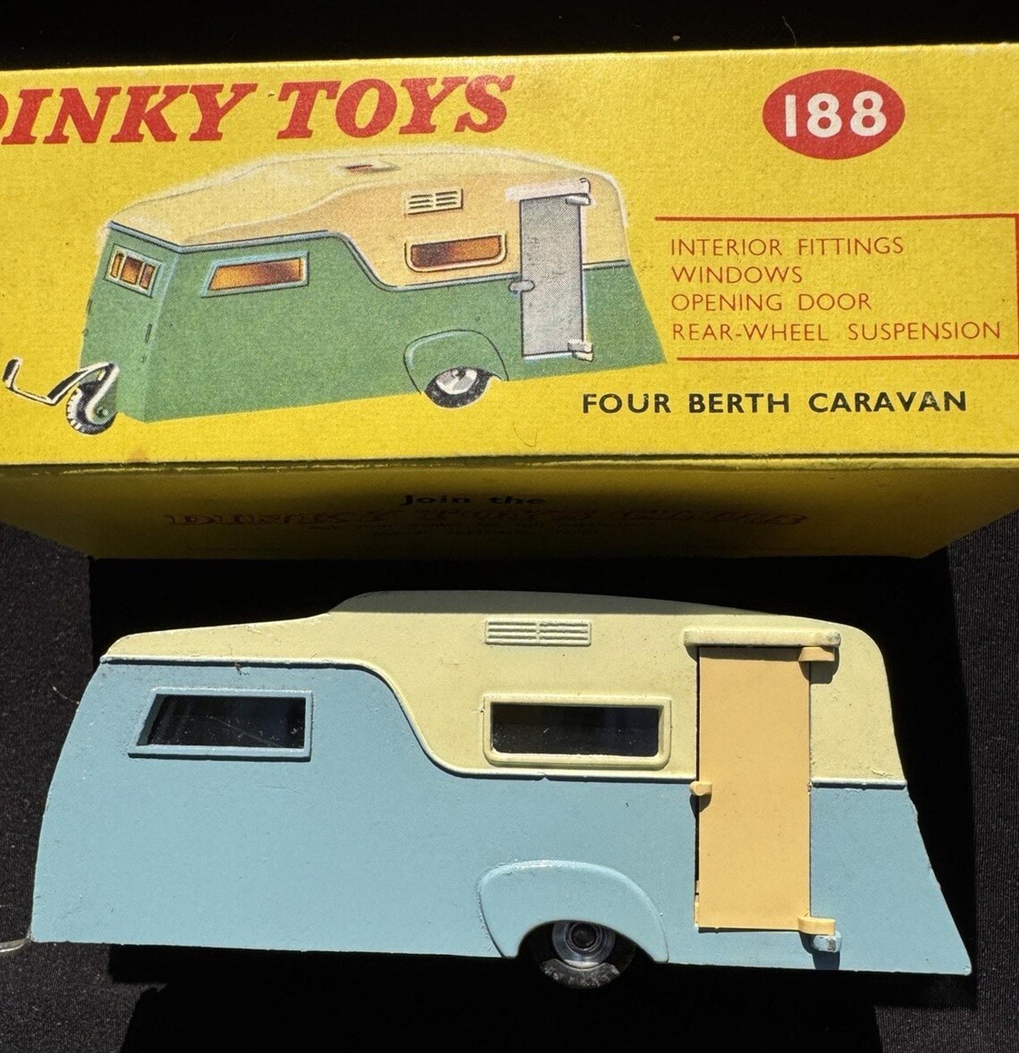 1950 Vtg 188 FOUR Berth Caravan Dinky Toys England MECCANO Mint in Box ...