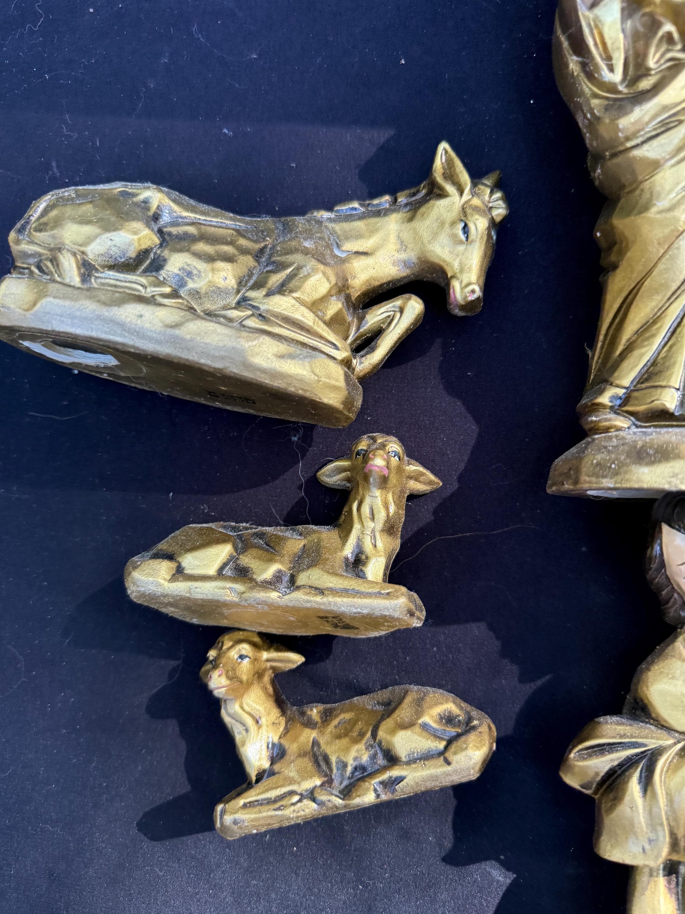Vintage Chalkware Early 1950’s Made in Japan Large Size GOLD Nativity ...