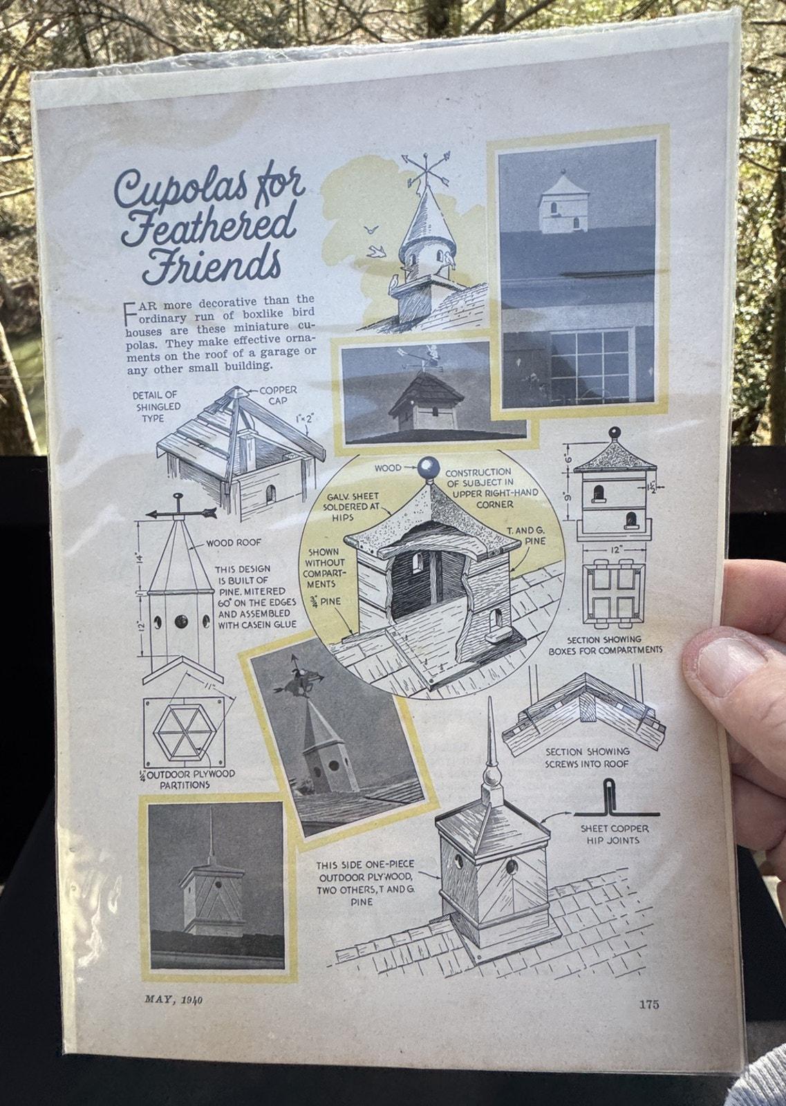 May 1940 Guide for Constructing Decorative Miniature Cupolas Article ...
