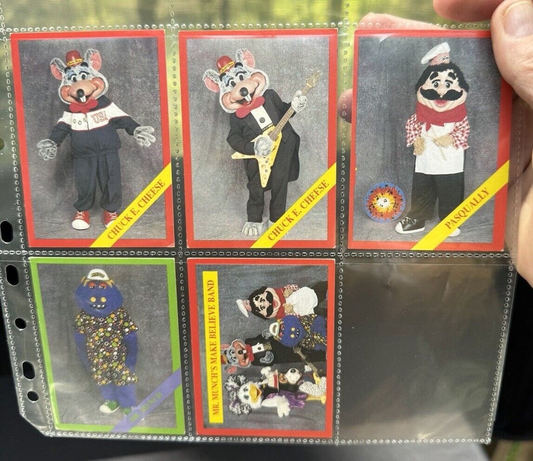 1993 Chuck E Cheese Showtime Pizza Series 1 Lot of 5 RARE Trading Cards ...