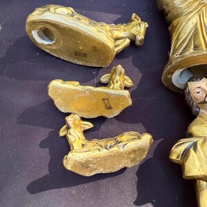 Vintage Chalkware Early 1950’s Made in Japan Large Size GOLD Nativity ...