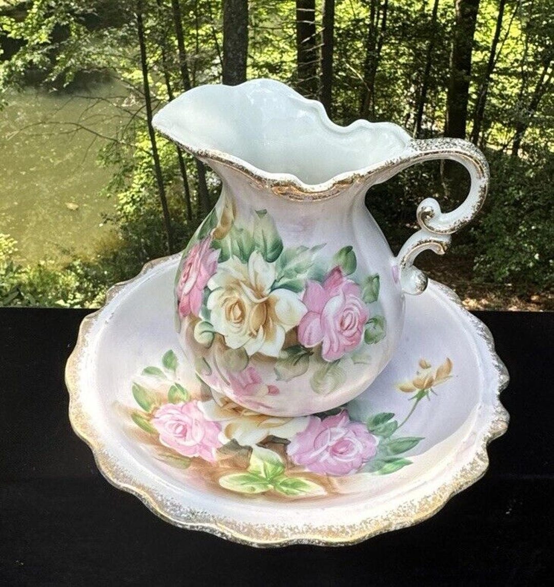 Vintage Norleans Japan Pitcher With Under Plate Bowl Beautiful Condition A88 - Etsy