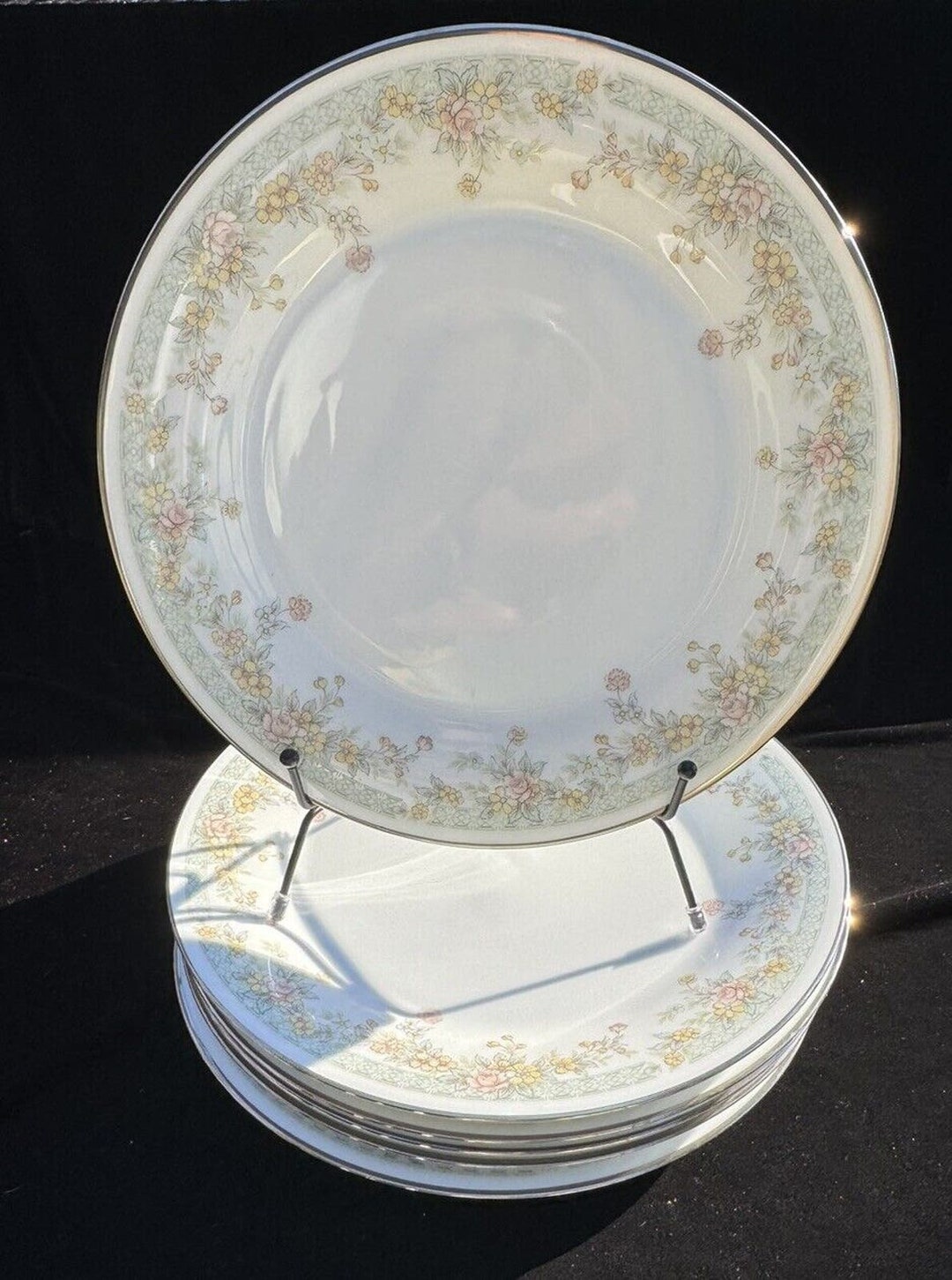 6 Noritake Spring Field Dinner Plates #2932 Excellent Condition! 10.5 ...