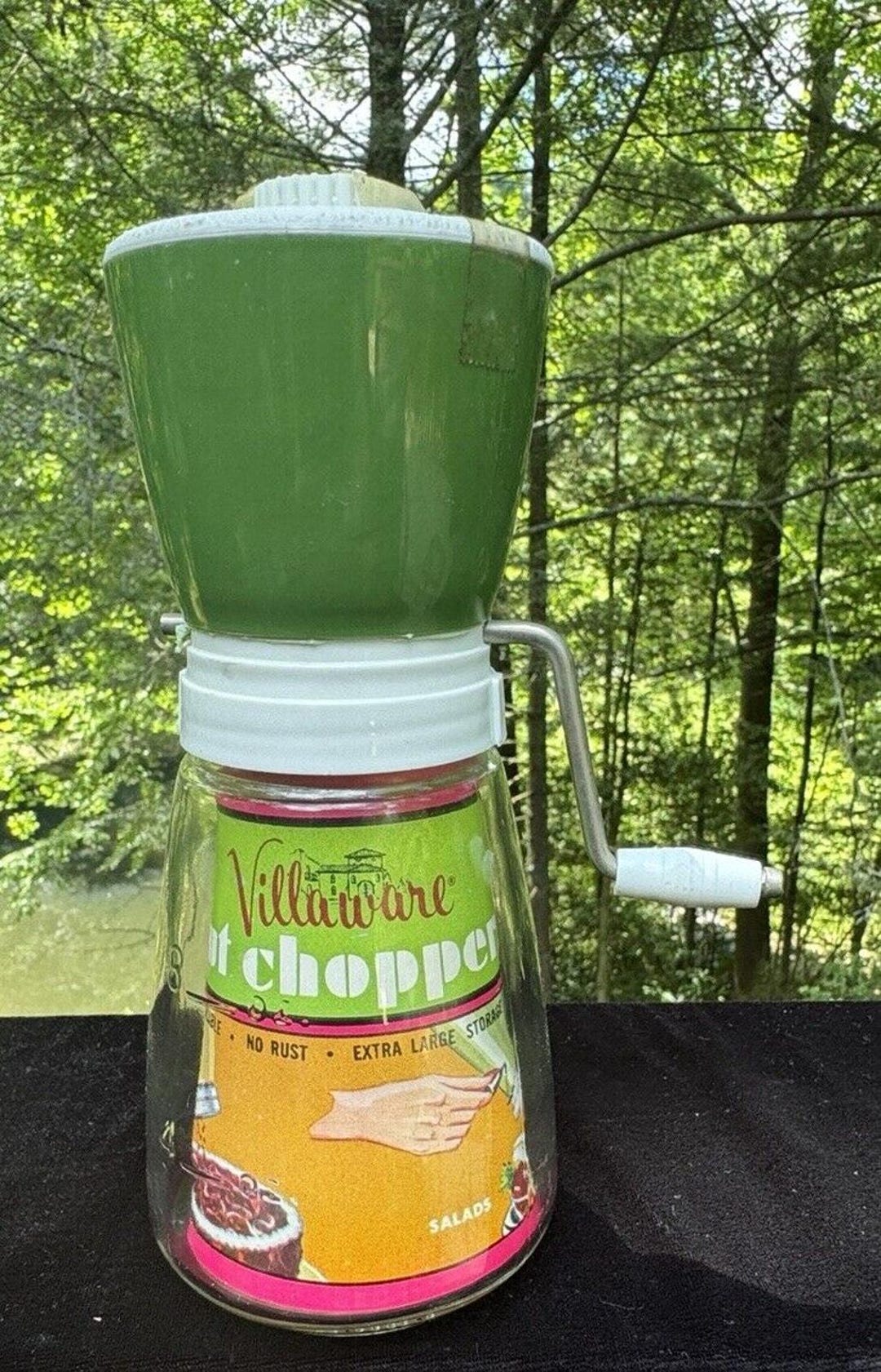 Vintage MCM Retro Villaware Glass Jar Crank Nut Chopper W/ Interior Label -A88 - Etsy